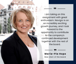 Maria-Pia Hope, the new chair of the board for Navigio | Navigio